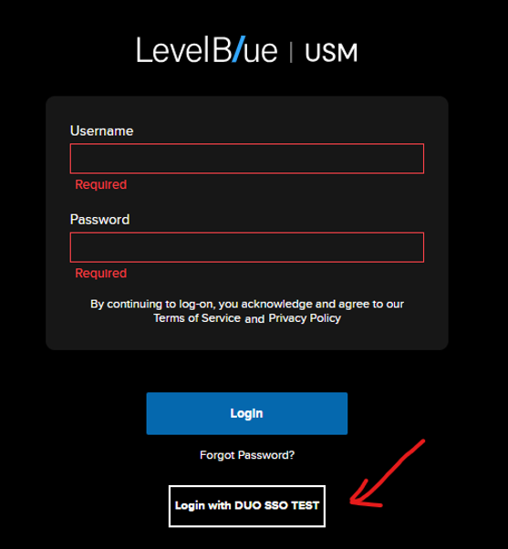 Cisco DUO : SSO Integration with USMA | LevelBlue Success Center